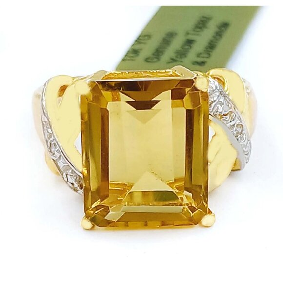Jewelry | Genuine 87 Cts Yellow Topaz Diamonds Ring 10k Solid Gold ...